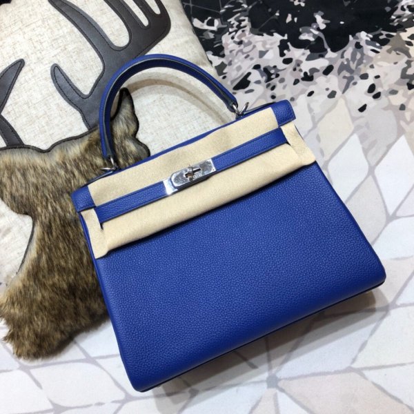 Hermes Kelly 32 cm Togo Leder E-Blue – Luxus Replica Handtaschen Legal ...