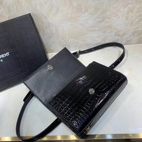 Replik schwarzer Saint Laurent YSL Monogram Logo Fanny Pack – Luxus ...